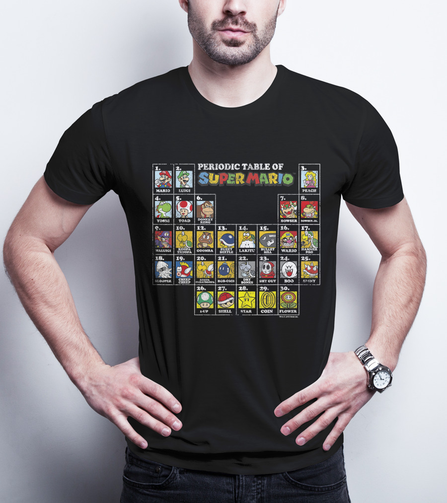 Periodic Table Of Super Mario Characters And Items T-Shirt