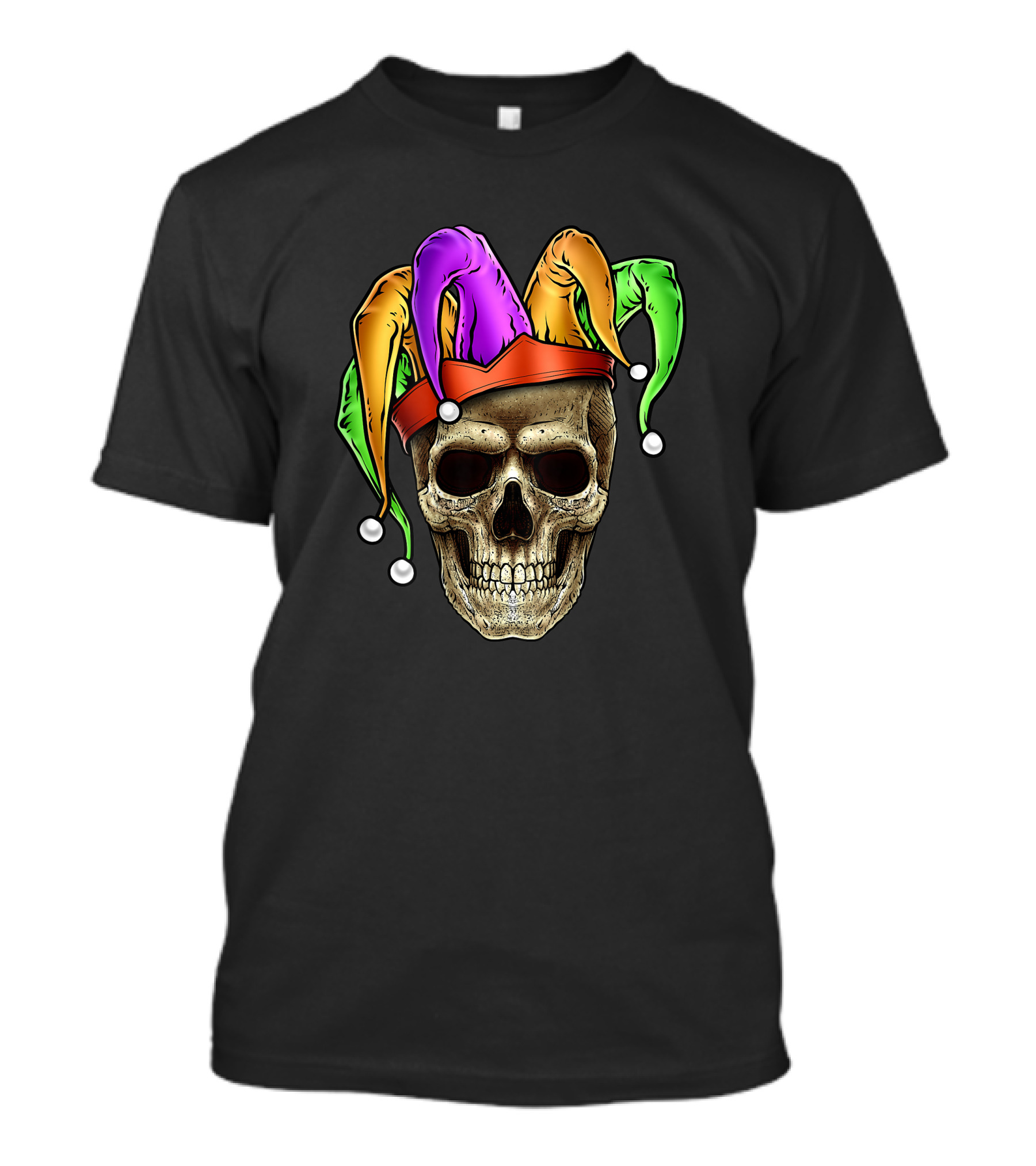 Mardi Gras Skull Jester Joker Louisiana Cajun T-Shirt