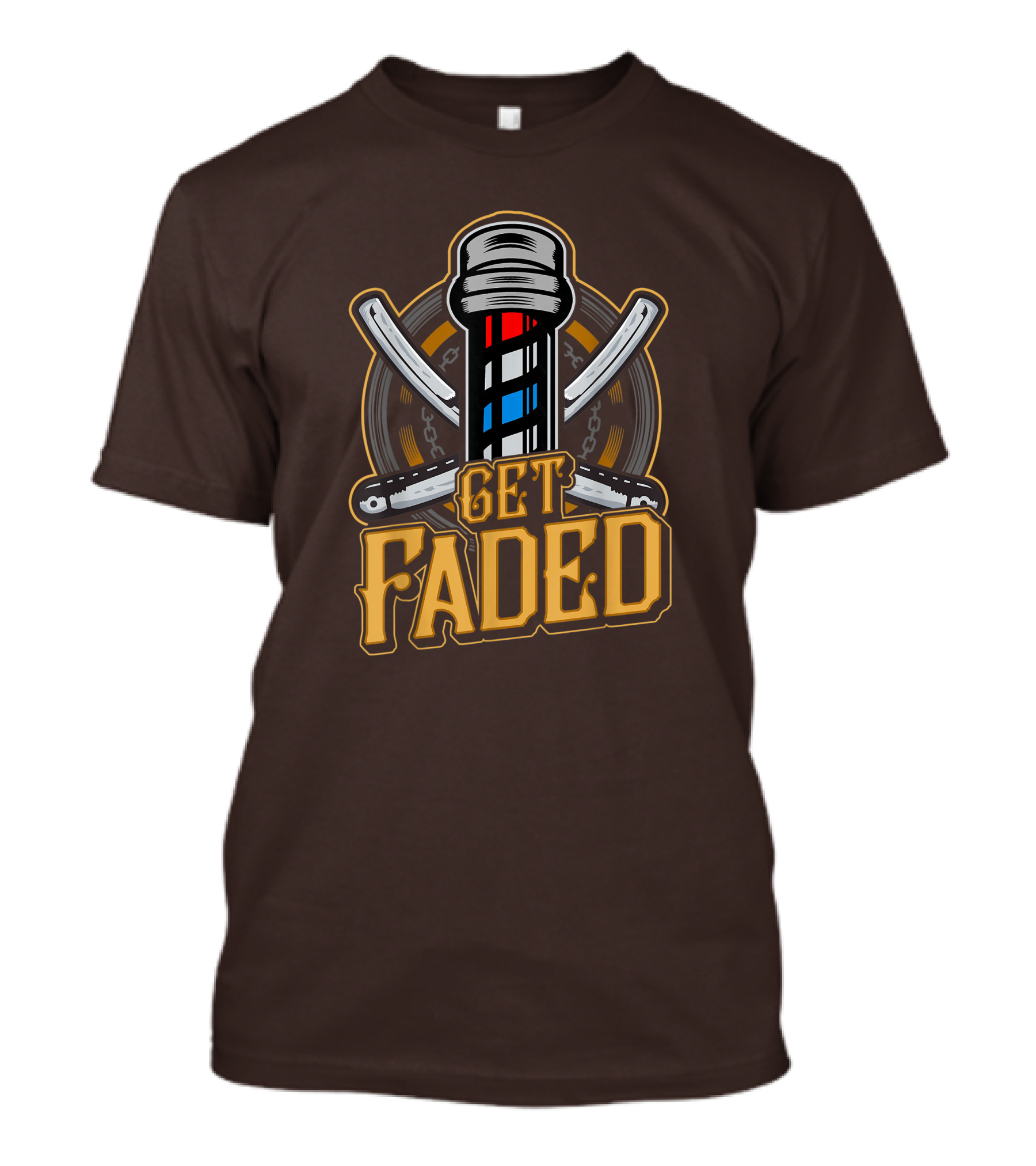 Get Faded Barber Pole Straight Razor T-Shirt