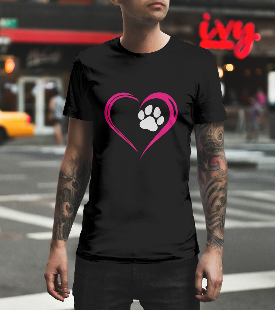 Cat Dog Heart Paw Love T-Shirt