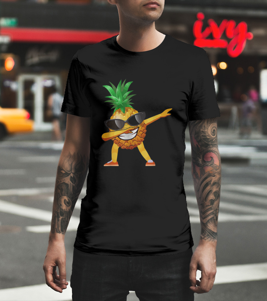 Dabbing Pineapple Sunglasses Smile T-Shirt
