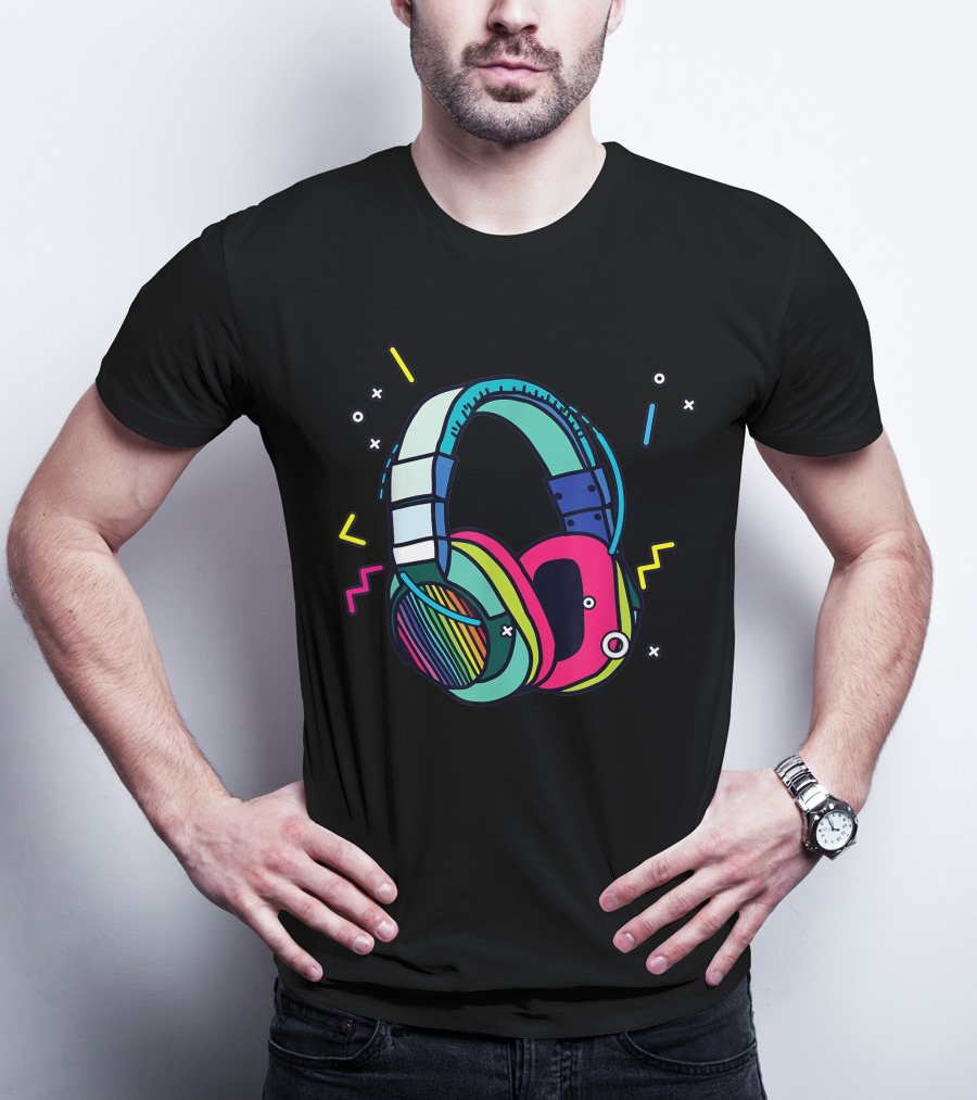 Music Sound Headphones Colorful DJ T-Shirt