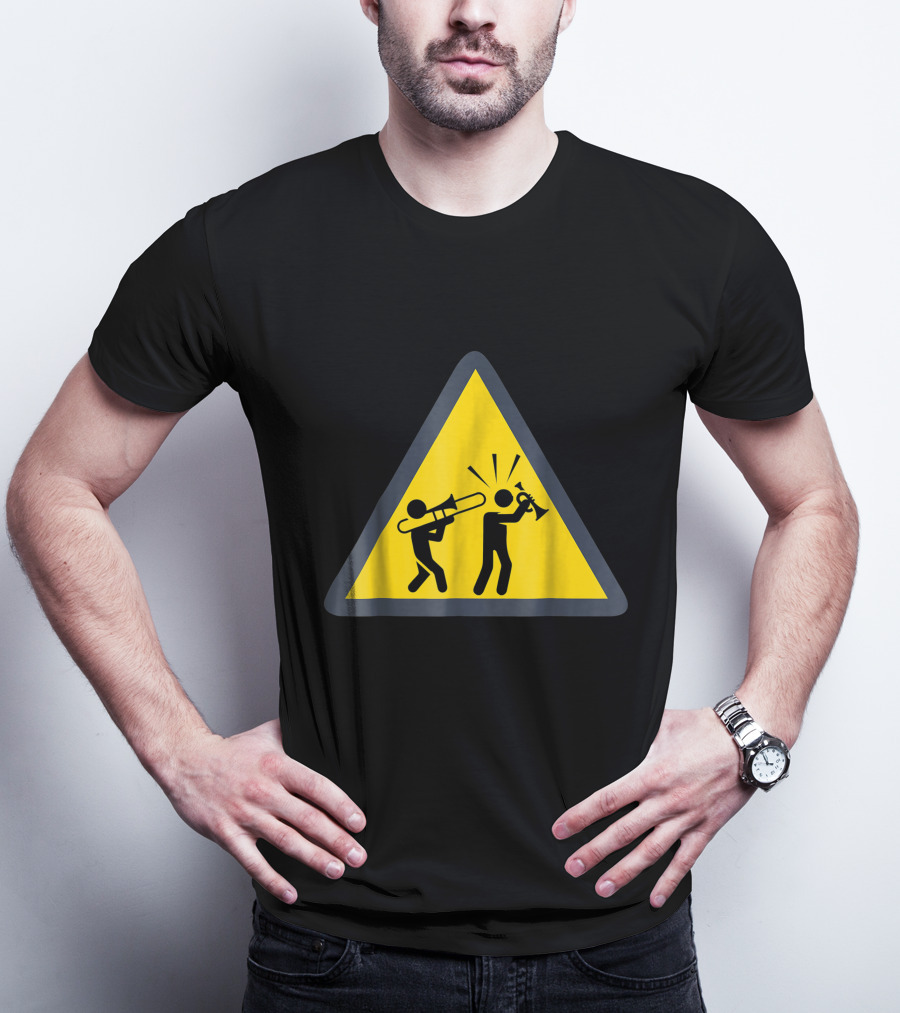 Trombone Funny Trombonist Warning Sign Icons T-Shirt