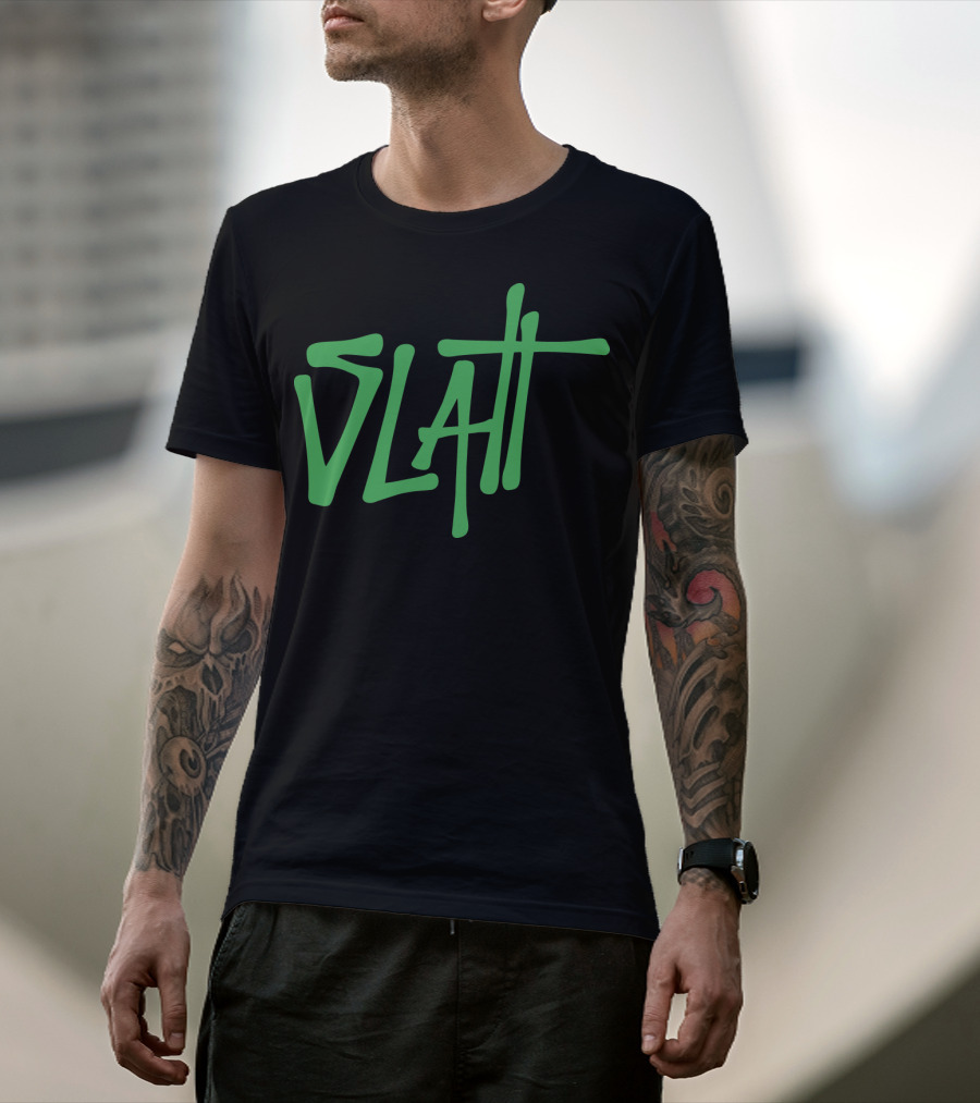 Slatt Young Thug Green Text T-Shirt
