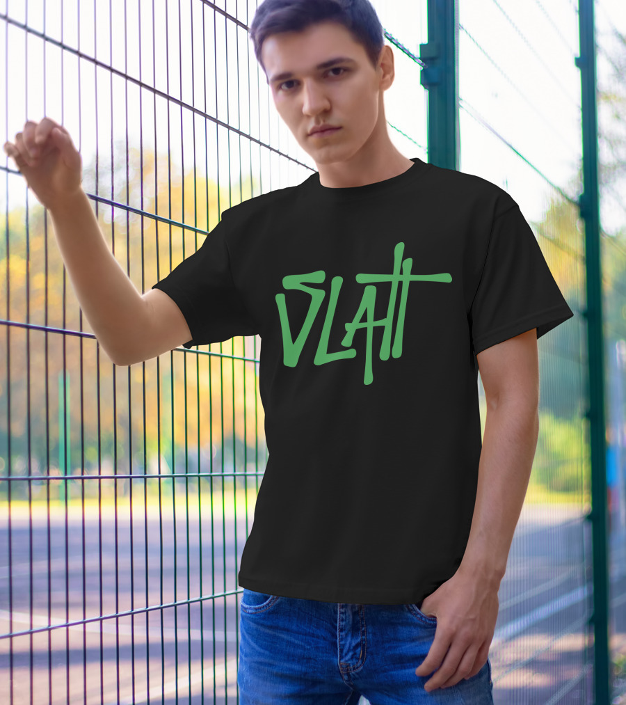 Slatt Young Thug Green Text T-Shirt