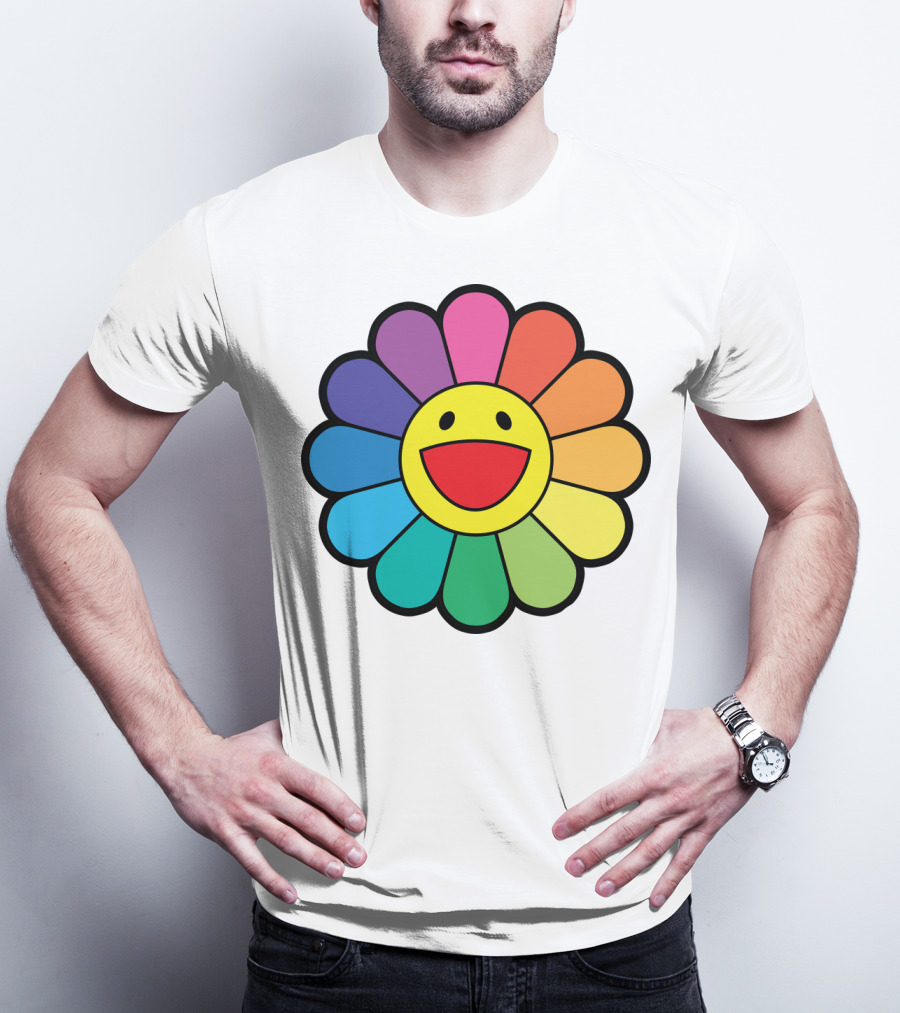 Takashi Murakami Smiling Flower Rainbow Colors T-Shirt