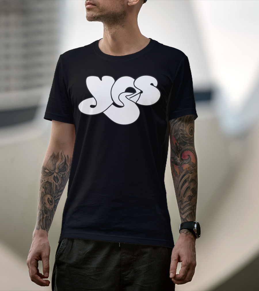 Yes Band Iconic Logo White Bubble Letters T-Shirt