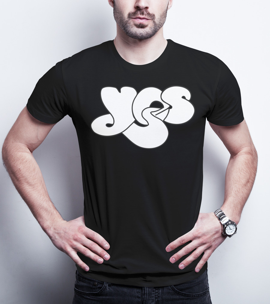 Yes Band Iconic Logo White Bubble Letters T-Shirt