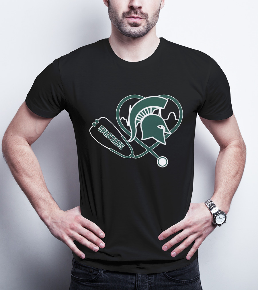Spartans Heartbeat Stethoscope Michigan State T-Shirt