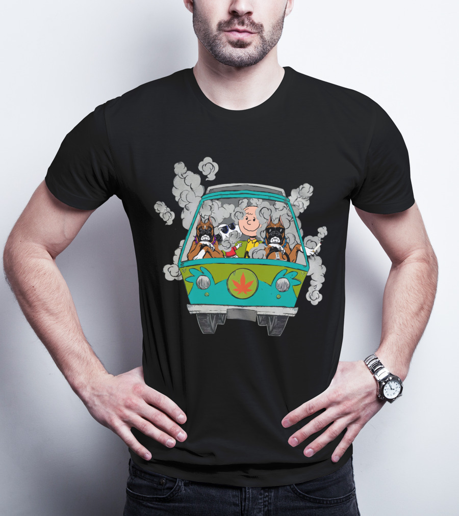 Boxer Ds0 Charlie Brown Snoopy Mystery Machine Crossover T-Shirt