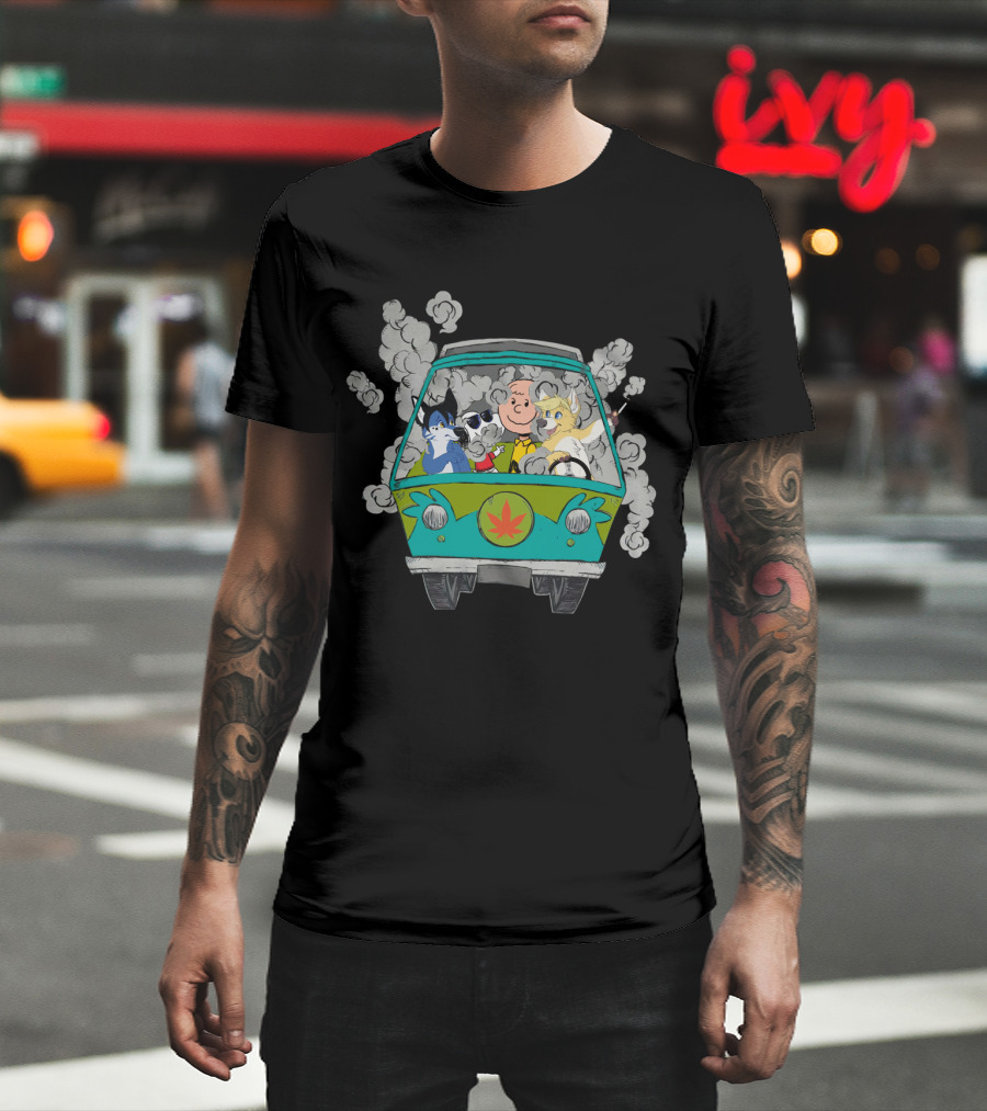 Corgi Ds0 Charlie Brown Woodstock Van Cannabis Smoke T-Shirt