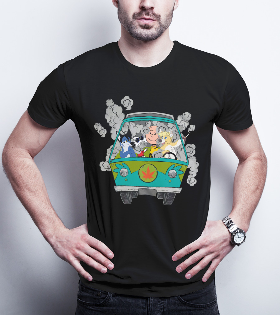 Corgi Ds0 Charlie Brown Woodstock Van Cannabis Smoke T-Shirt
