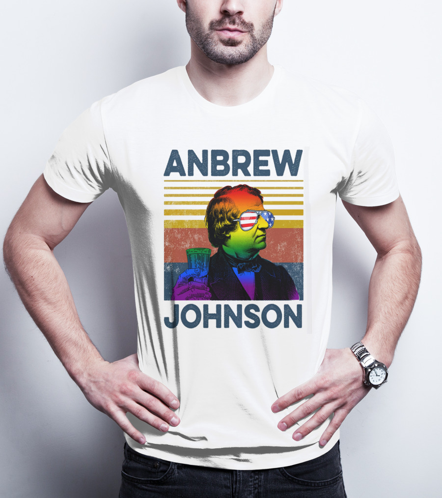 Anbrew Johnsons Pride Rainbow Sunglasses Beer Drink T-Shirt