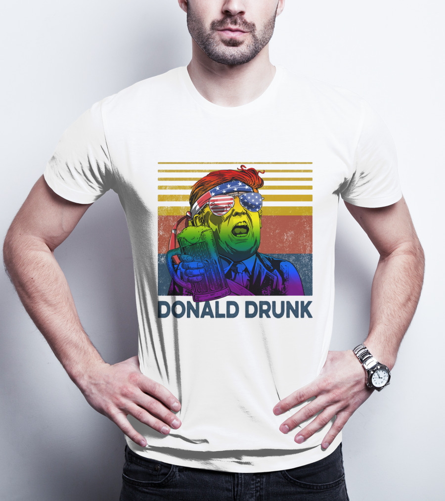 Donald Drunk Vintage Style Patriotic Beer Lover T-Shirt
