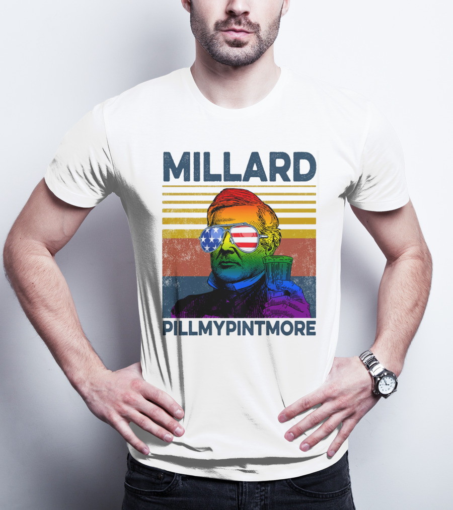 Millard Pillmypintmore Rainbow Flag American Sunglasses Beer T-Shirt