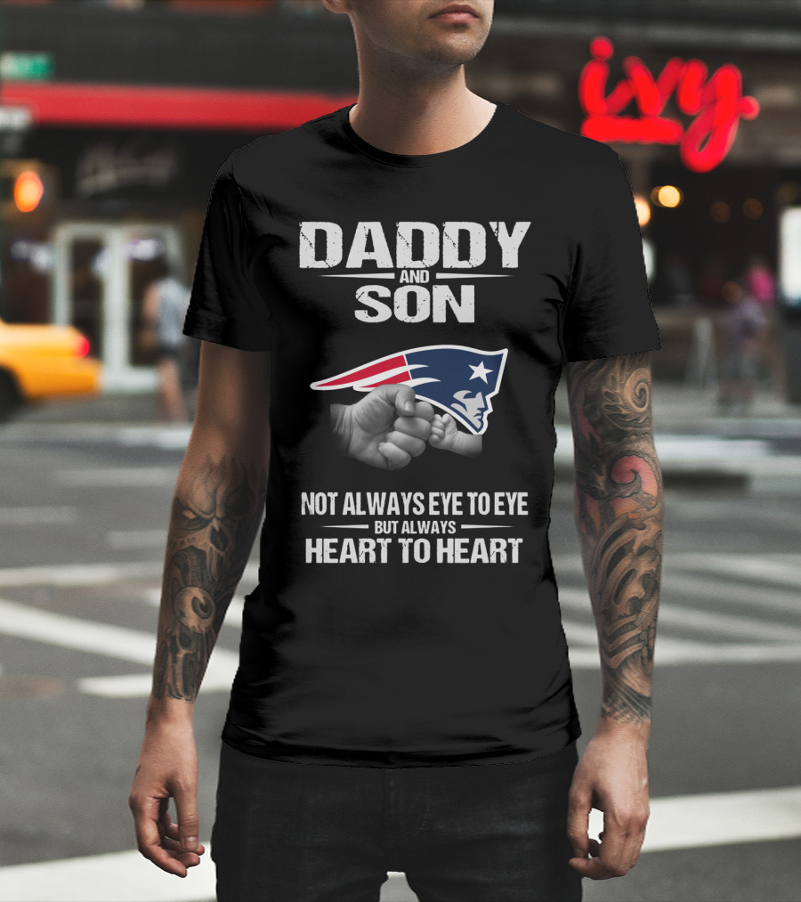 Daddy And Son New England Patriots Heart To Heart T-Shirt