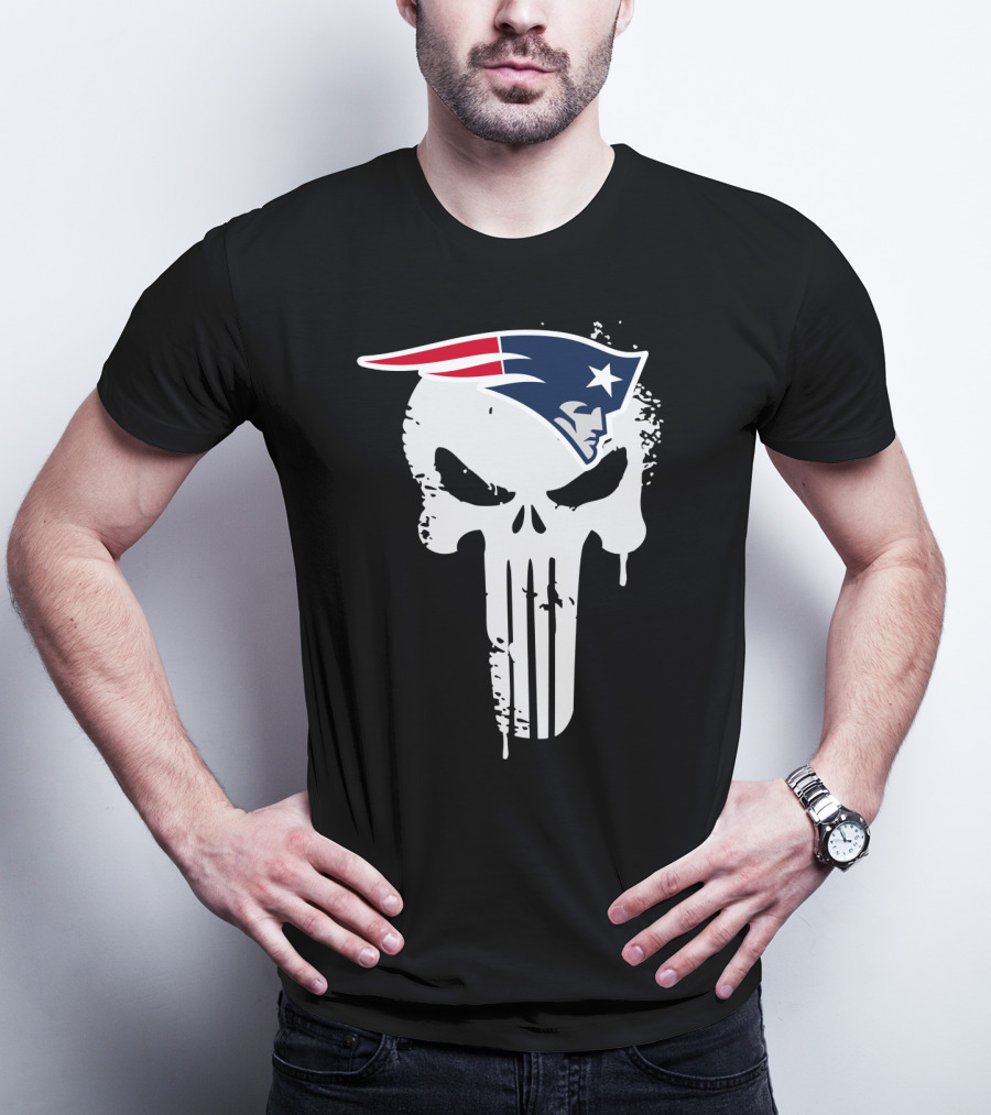 New England Patriots Punisher Skull T-Shirt