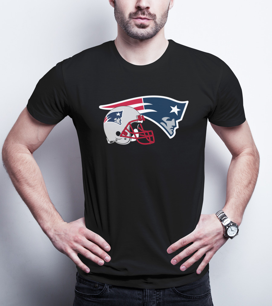 New England Patriots Helmet And Logo Patriots Football Team T-Shirt