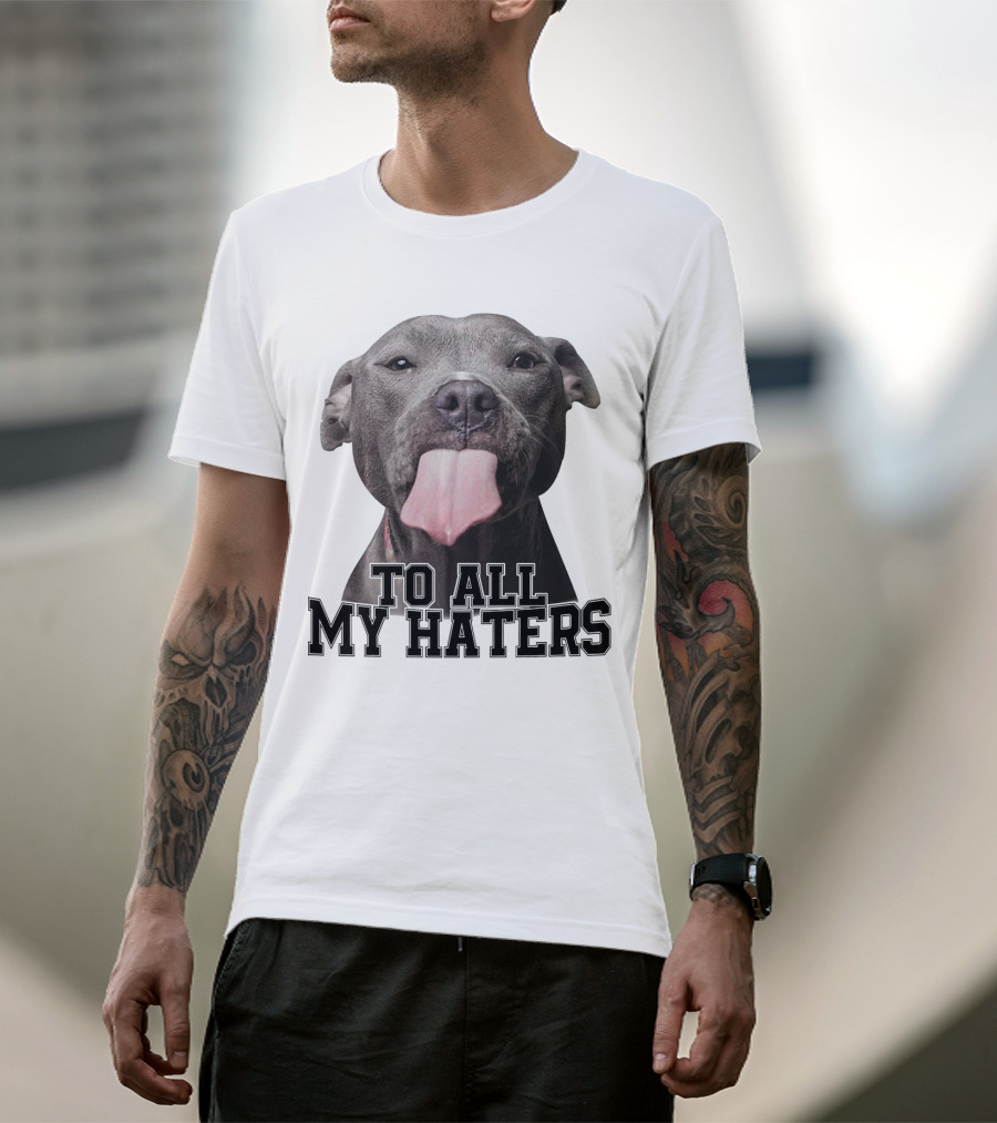 Pitbull To All My Haters Playful Expression T-Shirt