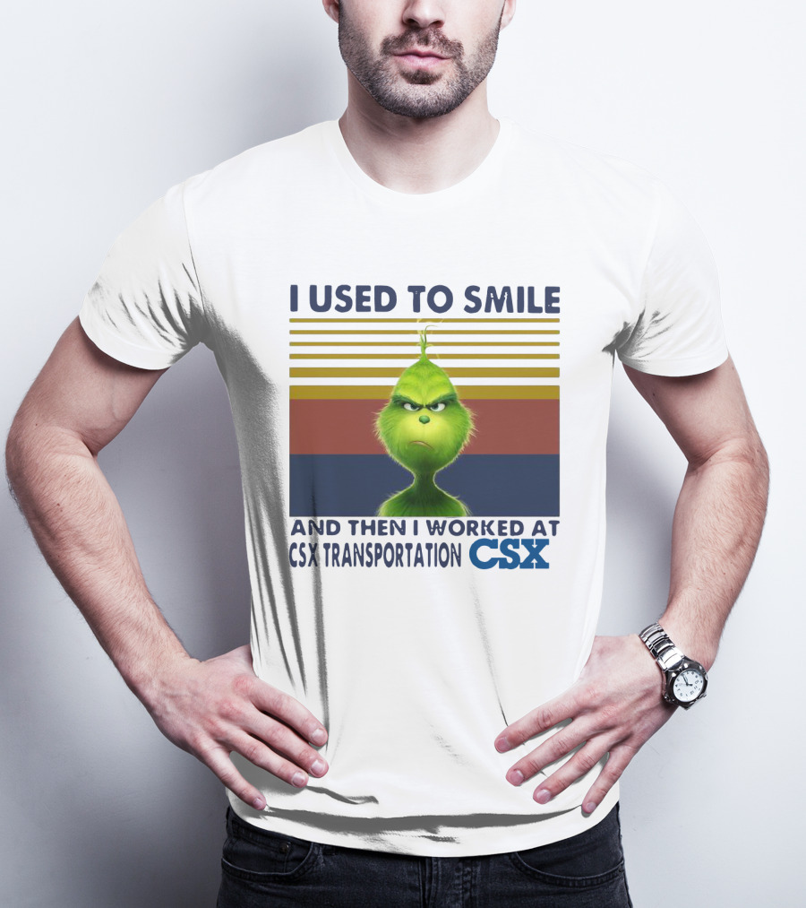 Vintage Grinch I Used To Smile And Then I Worked At CSX Transportation T-Shirt