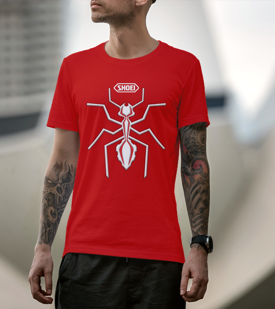 Shoei Logo Red With White Spider Outline T-Shirt