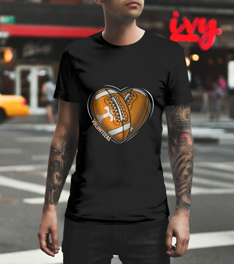 Volunteers Heart-Shaped Football NCAA Tennessee T-Shirt
