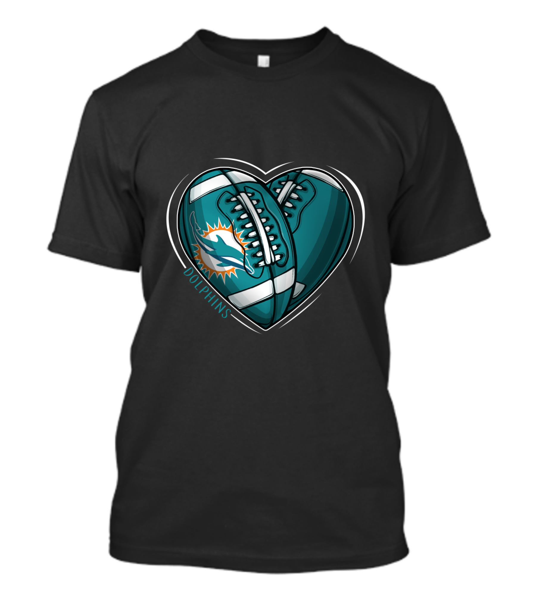 Miami Dolphins Heart Logo DH 90 NFL T-Shirt