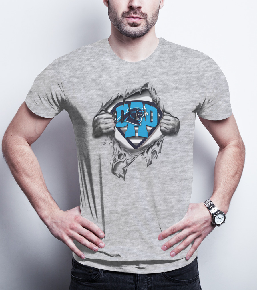 Superdad Panthers Logo Ripped Shield T-Shirt