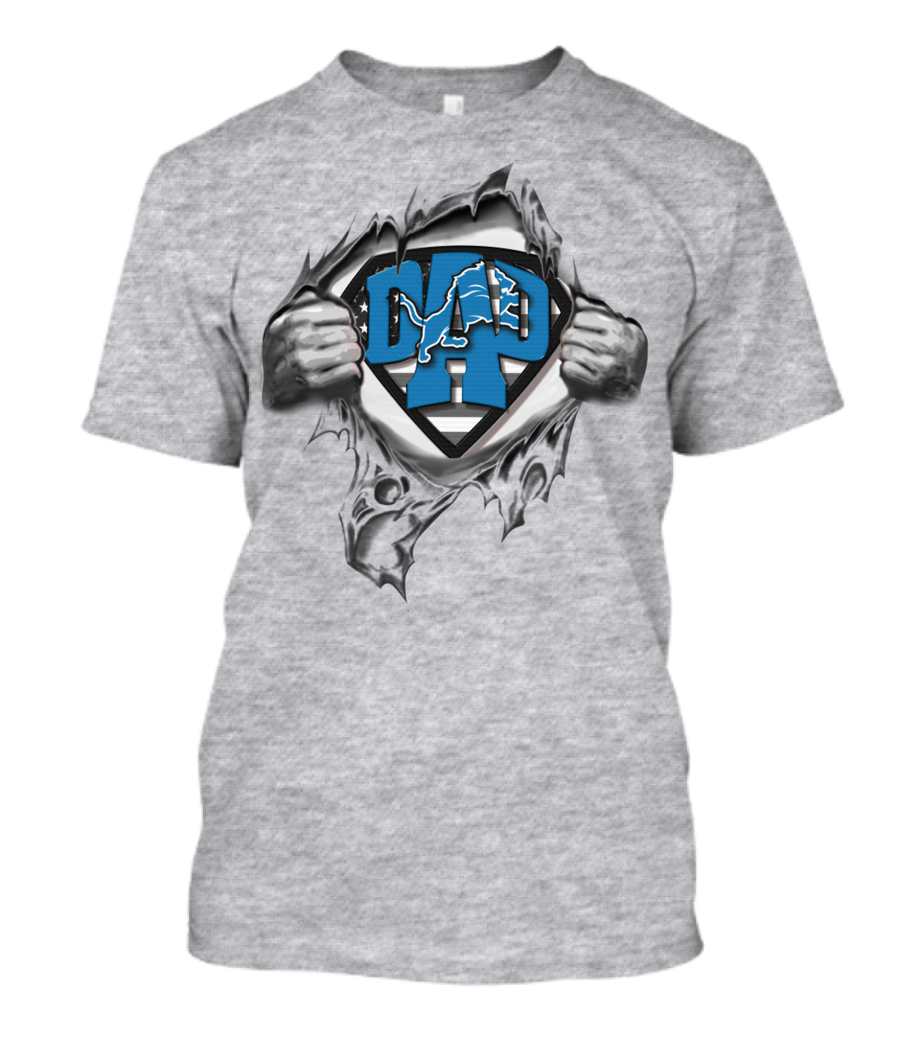 Detroit Lions Superdad Hero Emblem T-Shirt
