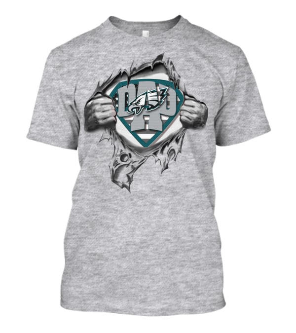 Superdad Philadelphia Eagles Dad Logo Rip T-Shirt