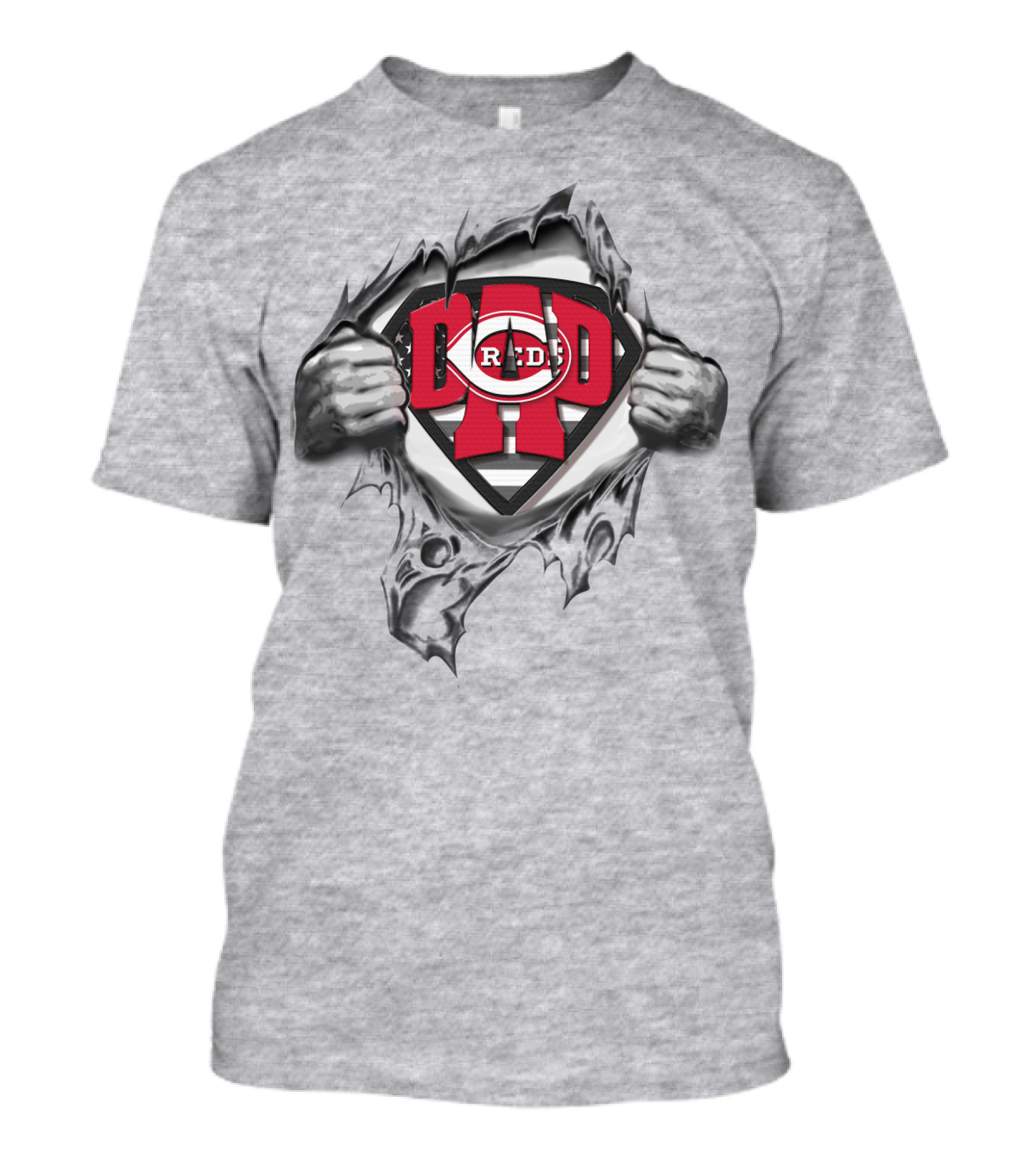 SUPERDAD Reds Logo Emblem Torn T-Shirt