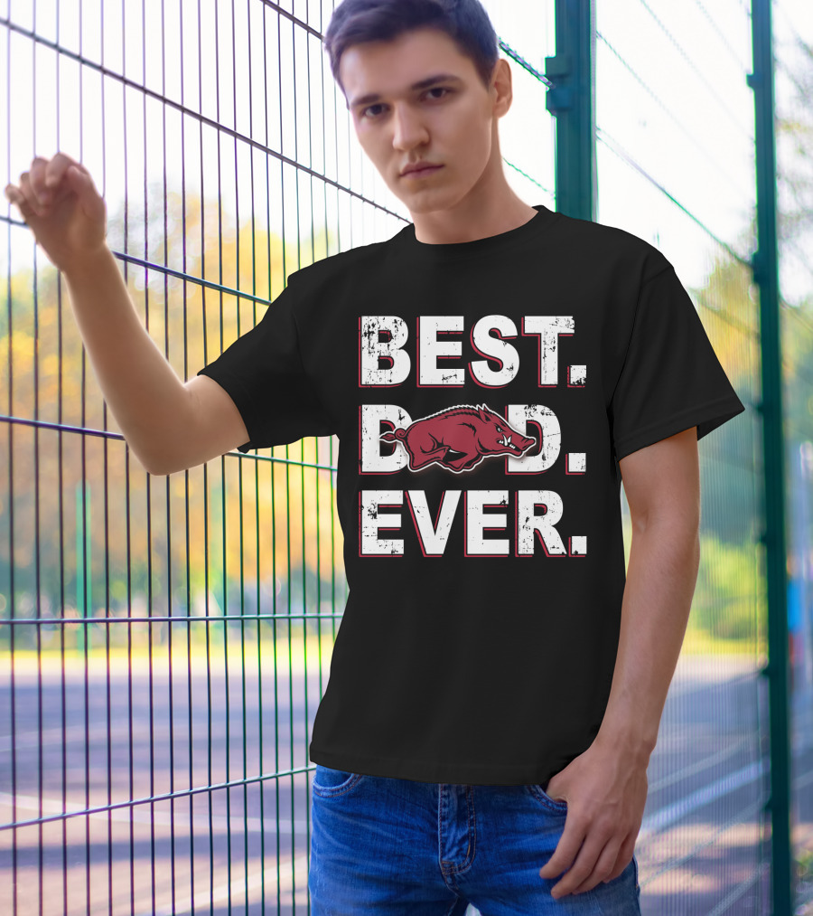 Best Dad Ever Arkansas Razorbacks T-Shirt