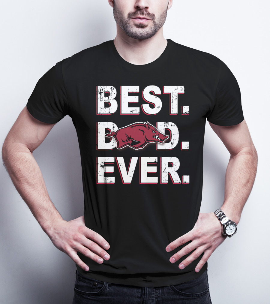 Best Dad Ever Arkansas Razorbacks T-Shirt