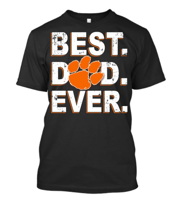 Best Dad Ever Clemson Tigers Paw T-Shirt
