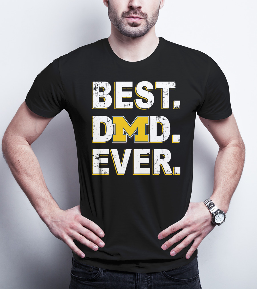 Best Dad Ever Michigan M Logo Wolverines T-Shirt