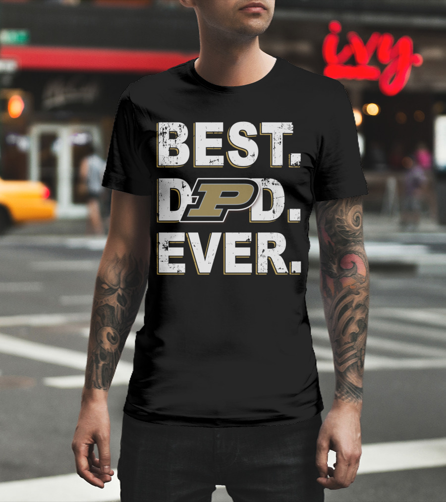 Best Dad Ever Purdue Boilermakers Logo P Education T-Shirt