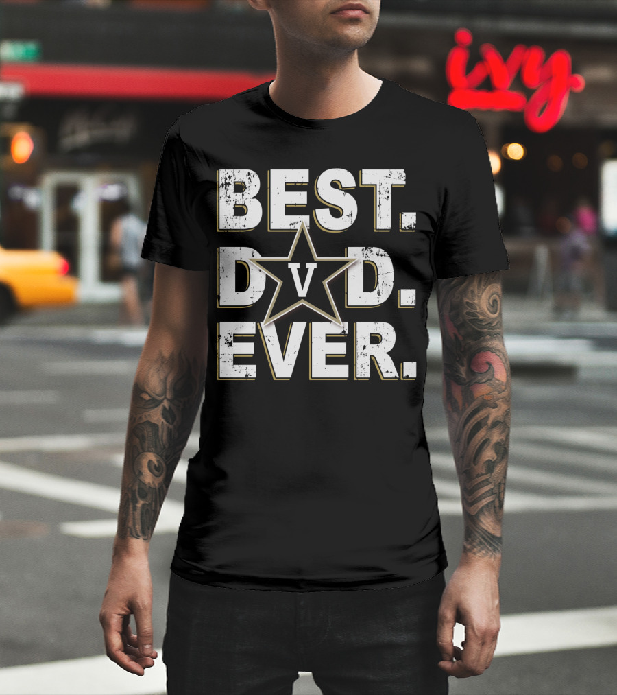 Best Dad Ever Vanderbilt Commodores Star T-Shirt