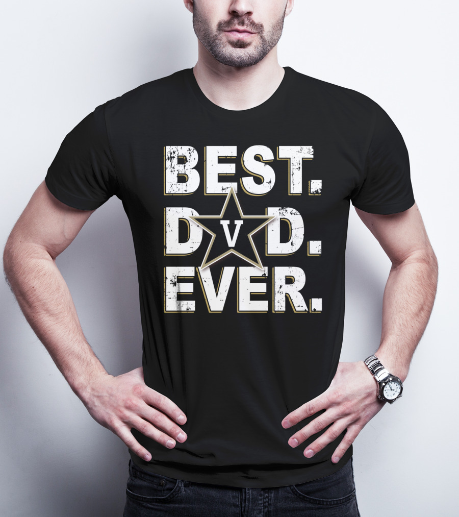 Best Dad Ever Vanderbilt Commodores Star T-Shirt