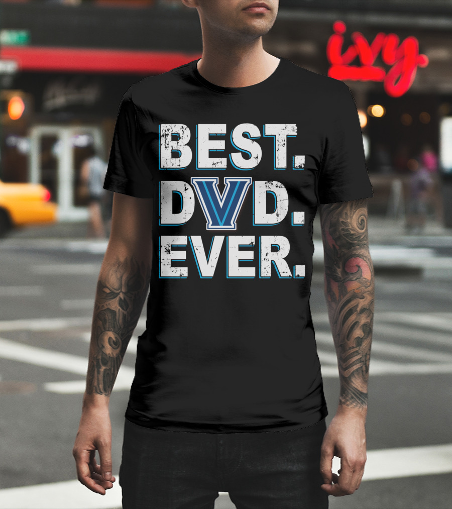 BEST DAD EVER Villanova Wildcats V T-Shirt