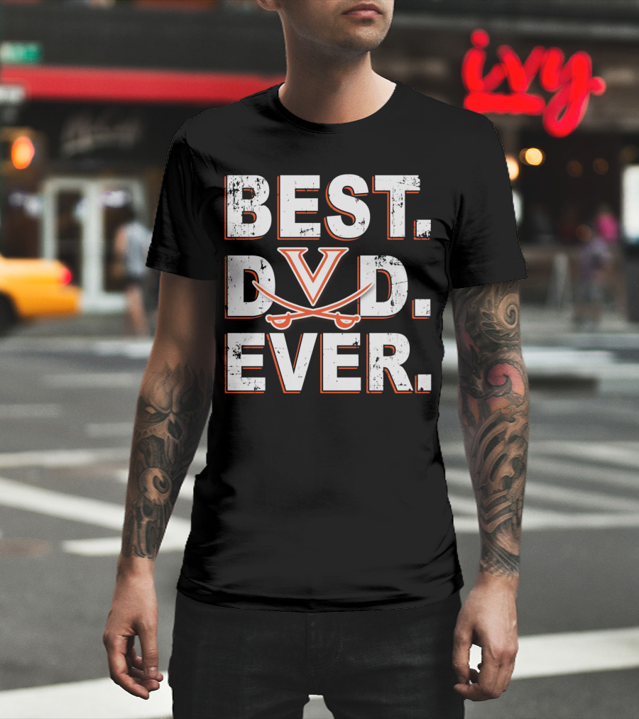 Best Dad Ever Virginia Cavaliers V T-Shirt