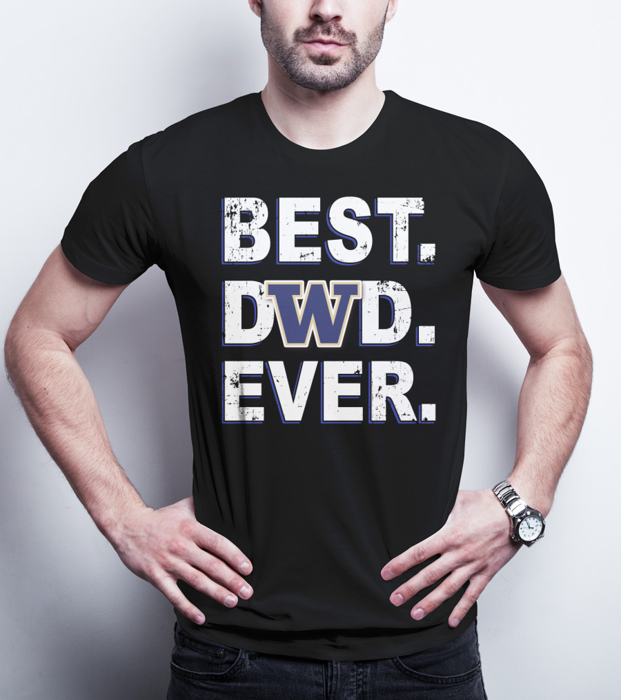 Best Dad Ever Washington Huskies Block Letters T-Shirt