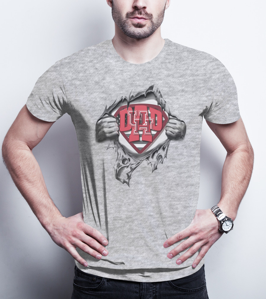 SUPERDAD U Of H Houston Cougars Football Fan Dad T-Shirt