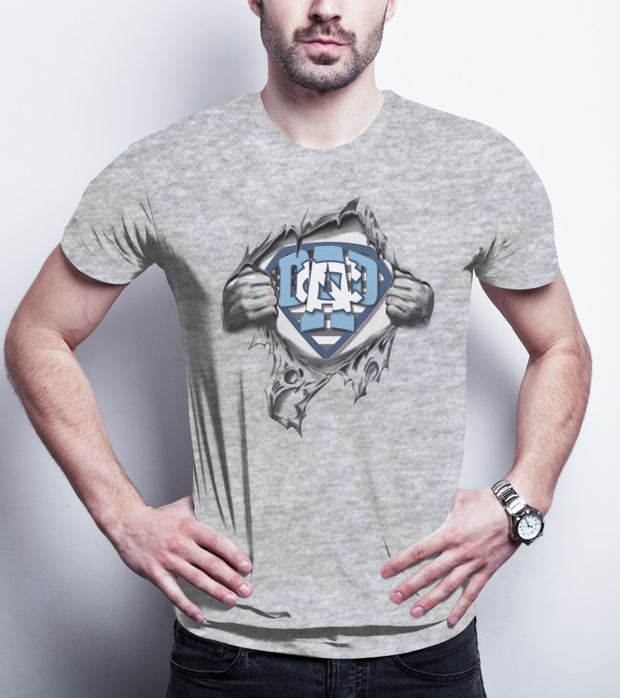 Superdad North Carolina Tar Heels Superman T-Shirt