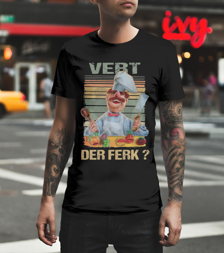 Swedish Chef Vert Der Ferk Comic Parody Cooking T-Shirt