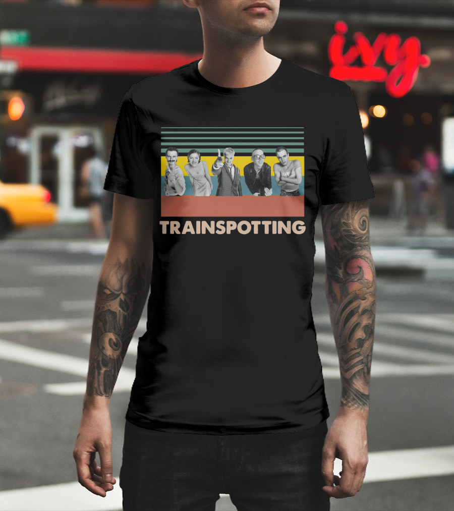 Trainspotting Iconic Characters With Striped T-Shirt