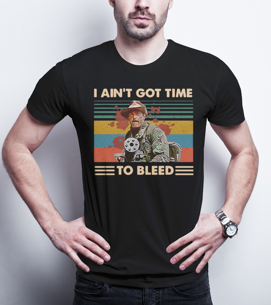 Blain Predator I Ain’t Got Time To Bleed Vintage Camo Gunner T-Shirt