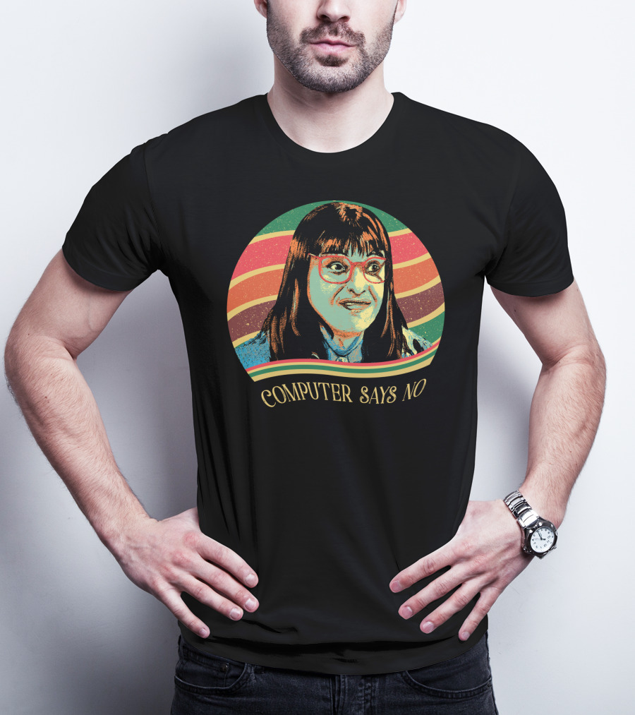 Carol Beer Computer Says No Vintage Rainbow T-Shirt