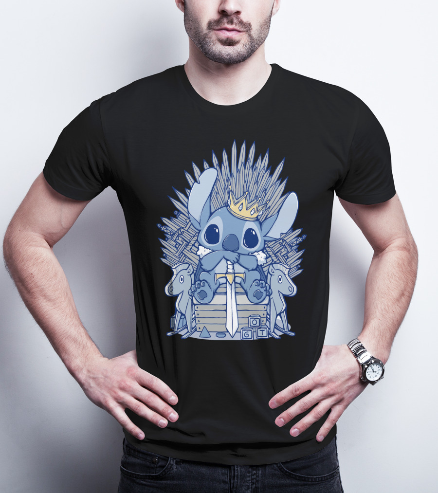 Stitch Iron Throne Crown Sword Game Of Thrones Style T-Shirt