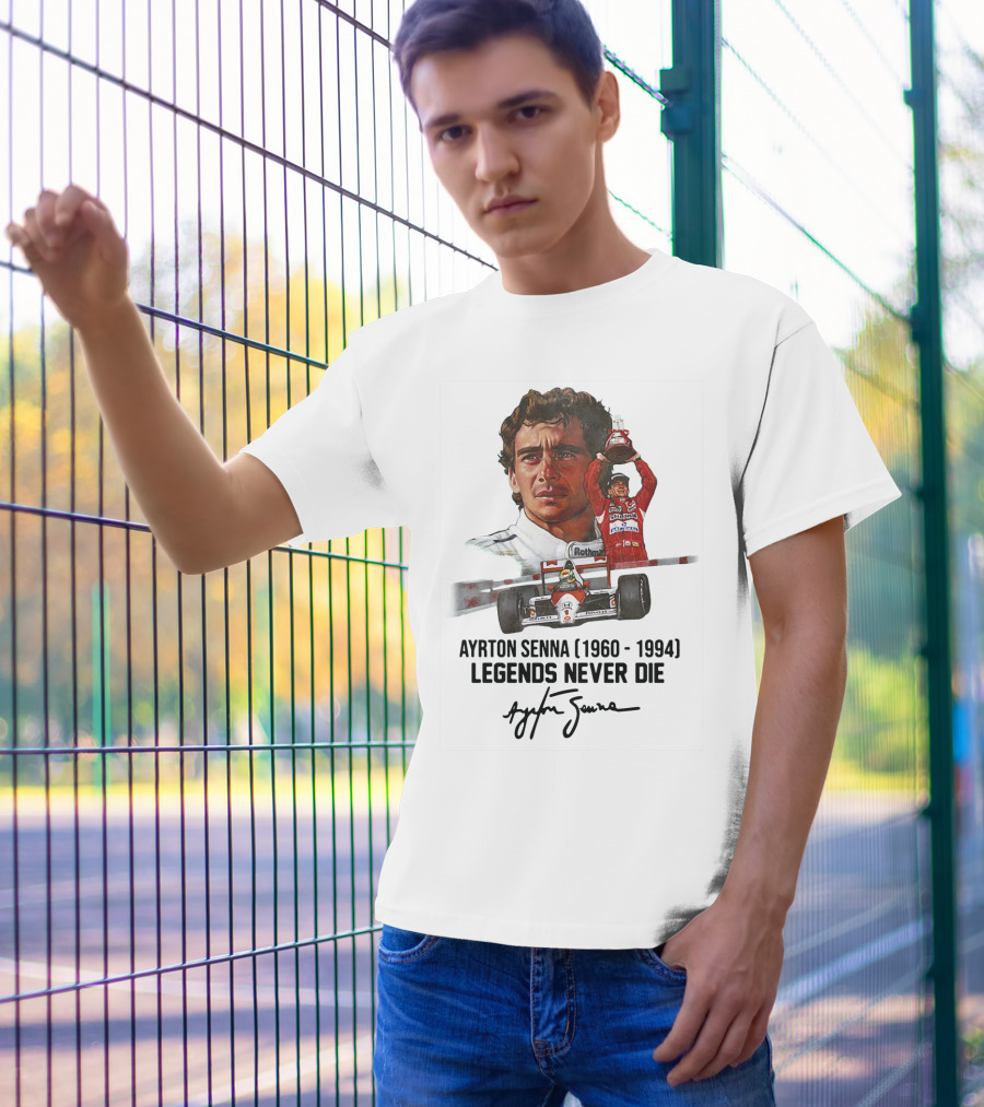 Ayrton Senna Legends Never Die 1960 1994 Racing Car Champion T-Shirt