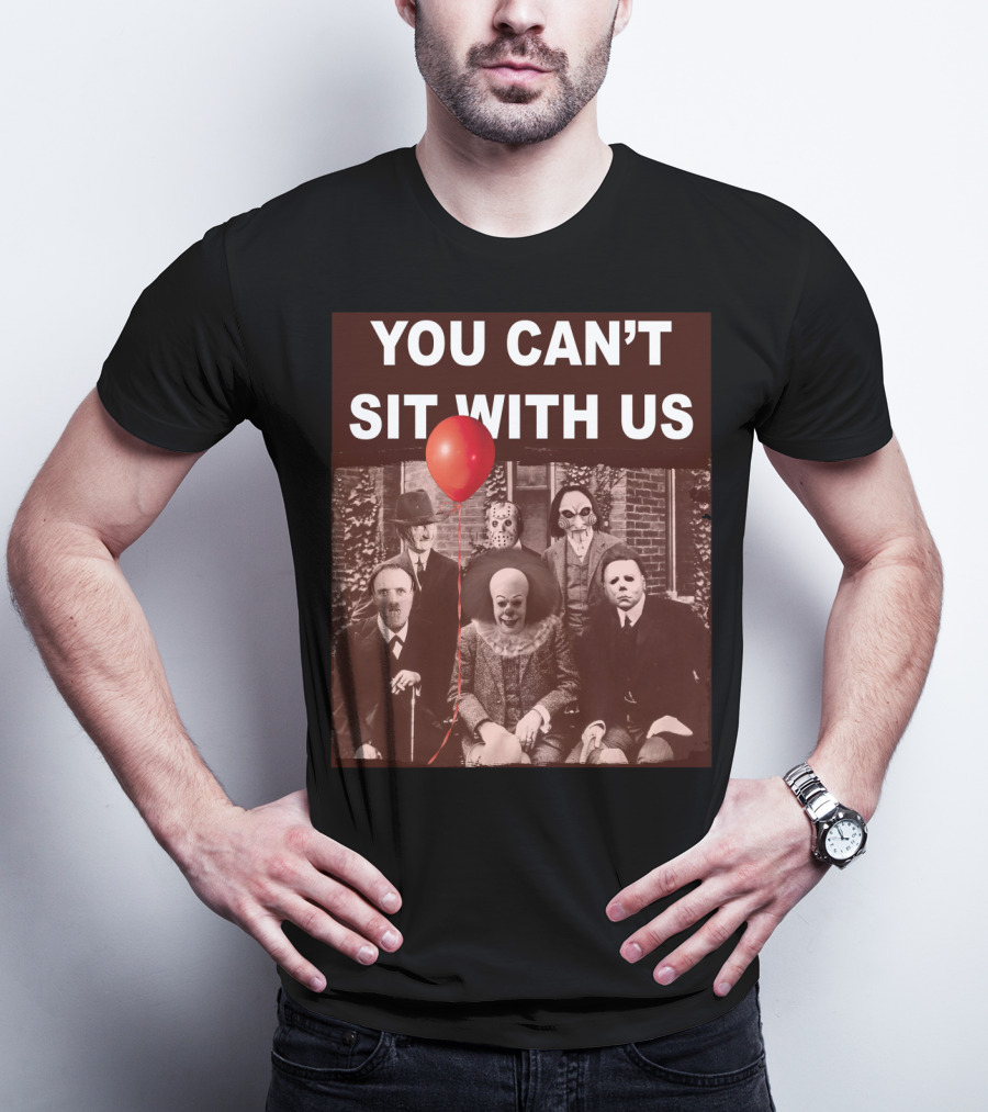 You Can't Sit With Us Horror Icons Red Balloon Halloween Psychoanalysis T-Shirt
